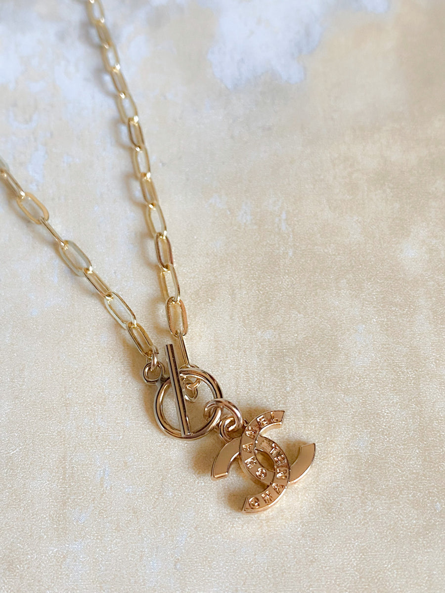 Mini gold cc necklace – Haute Jewels