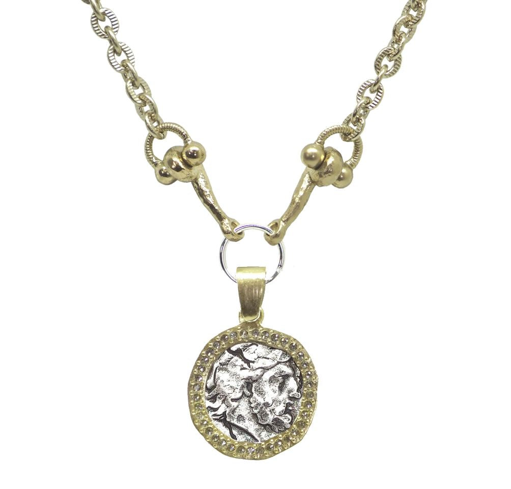 Zeus Crystal Bezel Horsebit Necklace – Haute Jewels